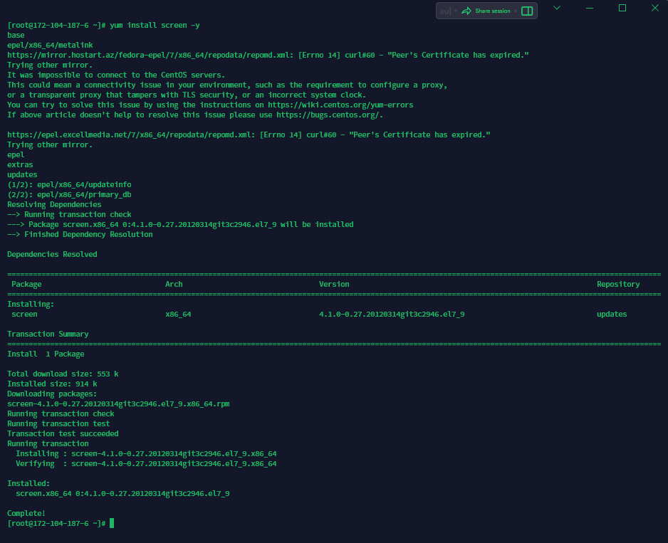 Instructions For Installing Screen And Using Screen On Linux | HV Media